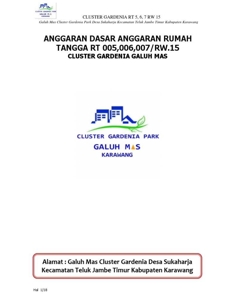 Ad-Art RT 005, 006, 007 Cluster Gardenia Galuh Mas | PDF