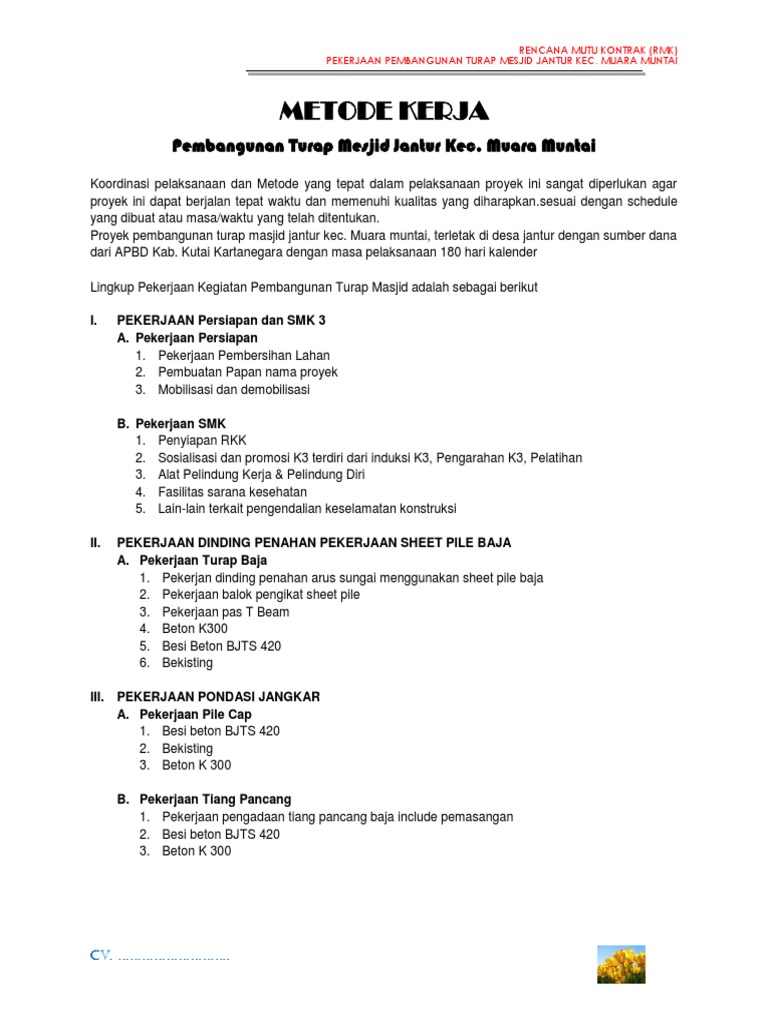 METODE KERJA Jantur | PDF