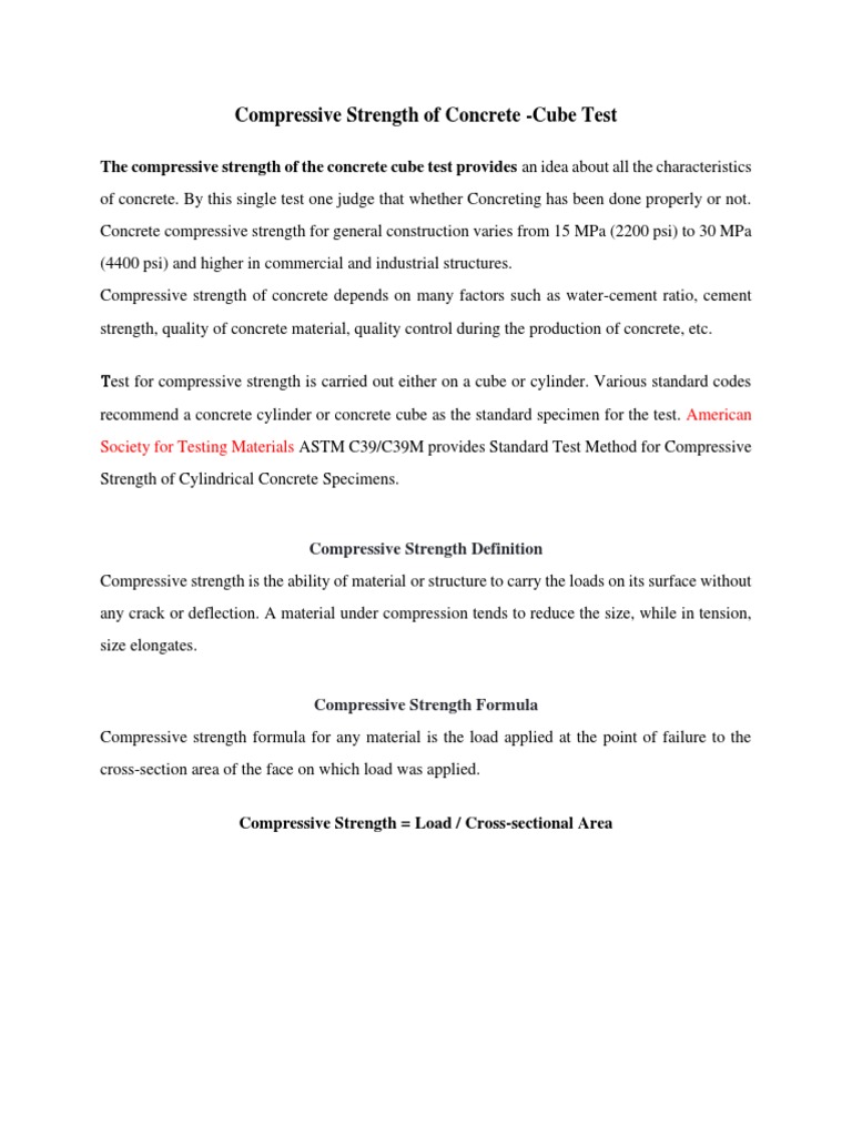 Compressive Strength of Concrete | PDF | Concrete | Strength Of Materials