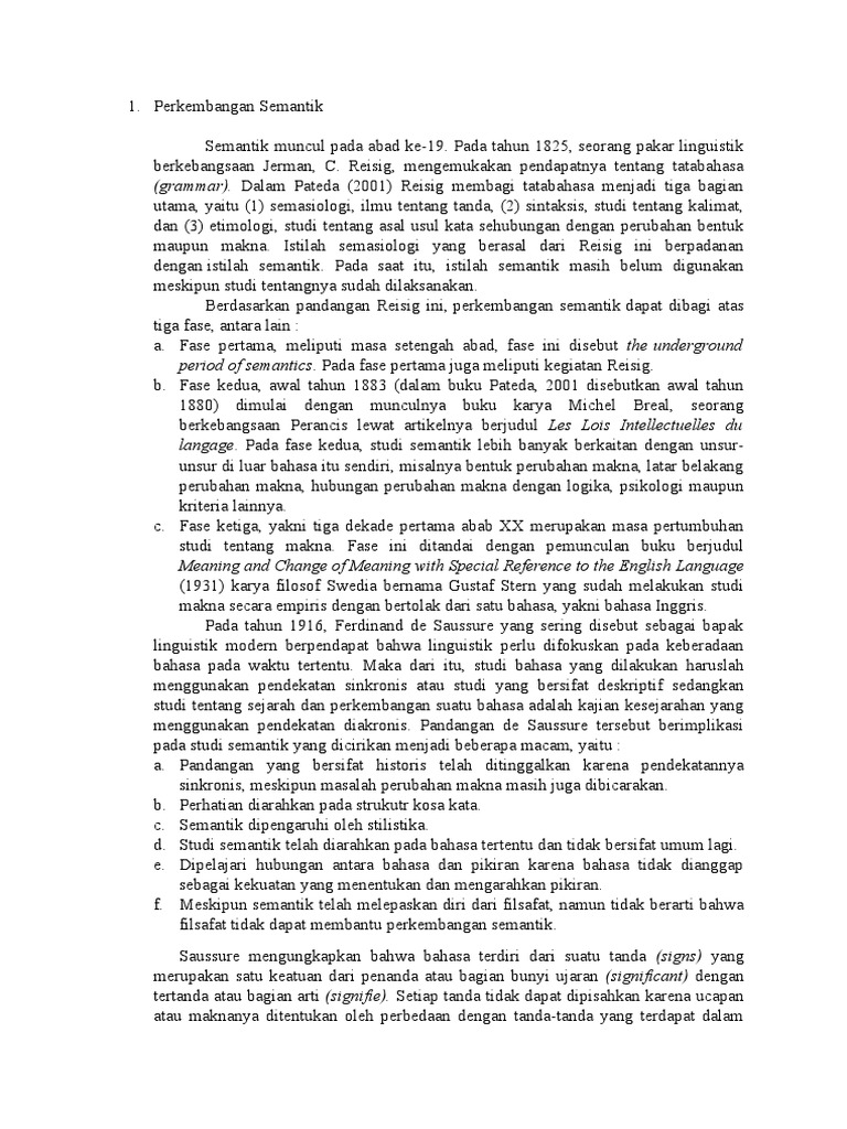 Perkembangan Semantik | PDF | Seni & Disiplin Bahasa