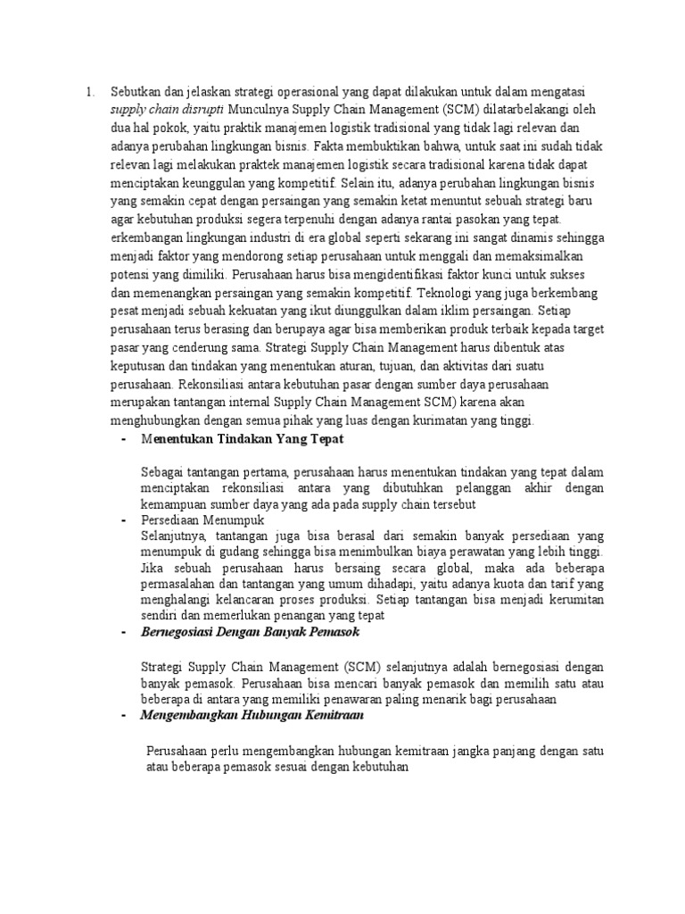 Tugas 3 Manajemen Rantai Pasokan | PDF