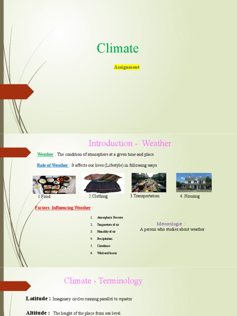 Climate: Assignment | PDF | Climate | Weather