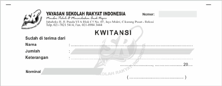Desain Kwitansi Standar | PDF