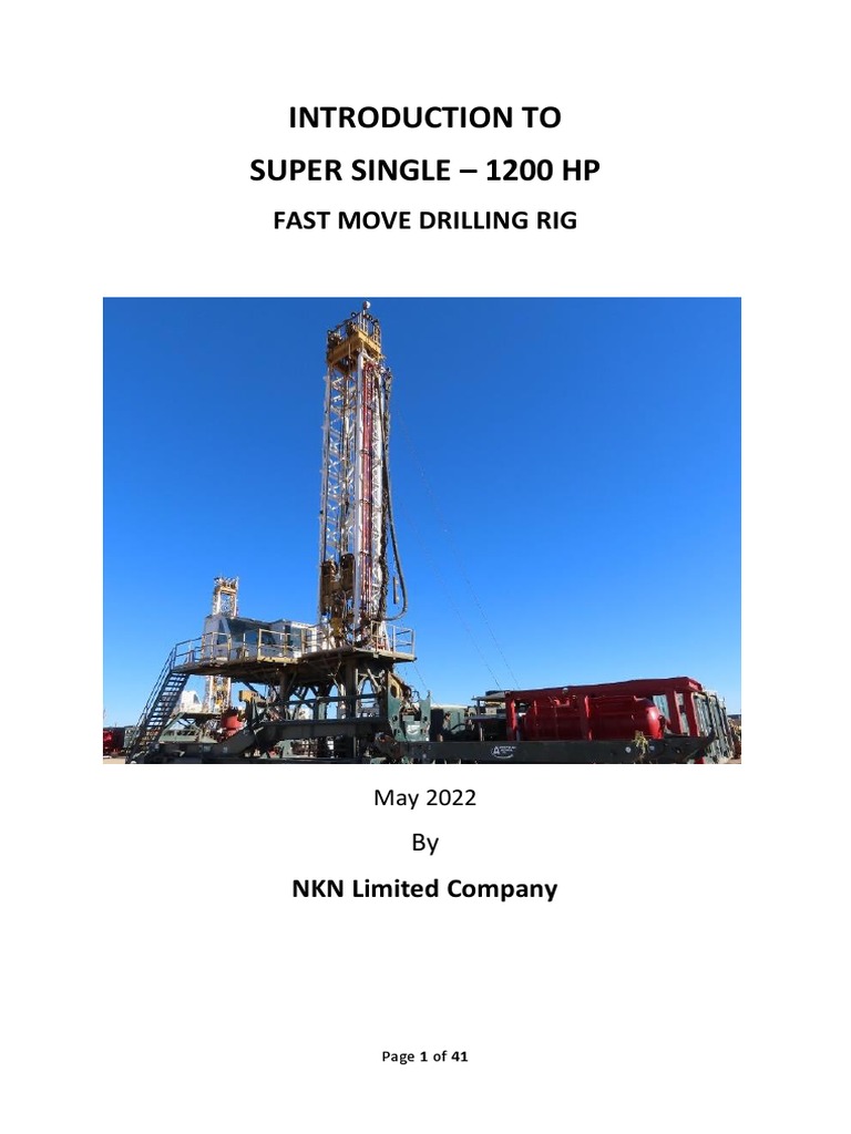 Introduction To Super Single - 1200 HP | PDF | Pump | Drilling Rig