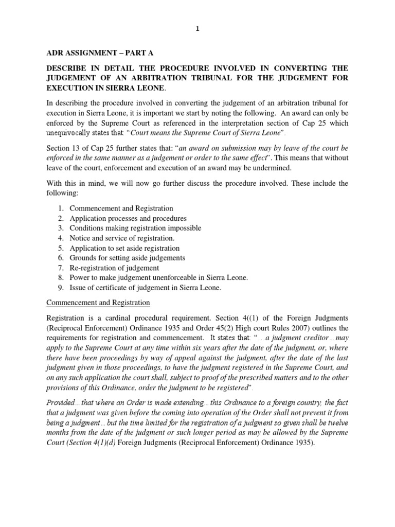 ASSIGNMENT 1 - Final | PDF | Judgment (Law) | Judiciaries