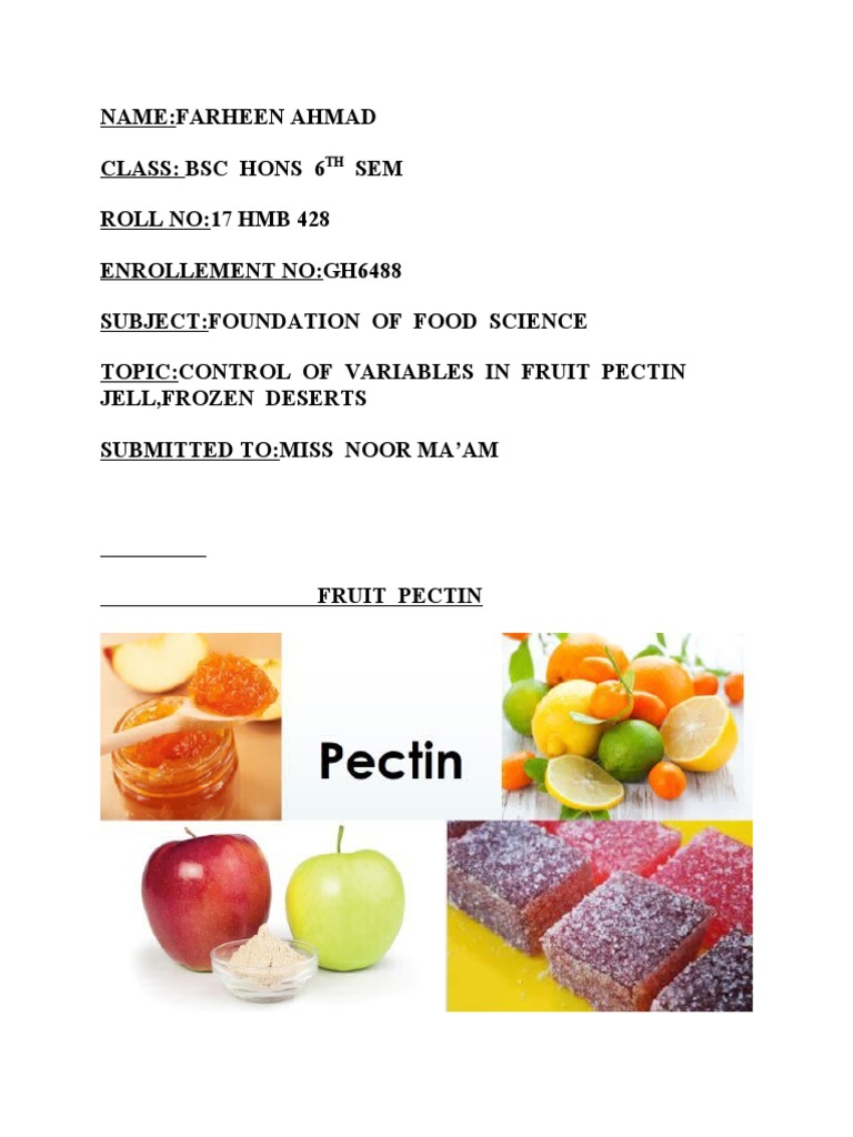 Fruit Pectin | PDF | Fruit Preserves | Ice Cream