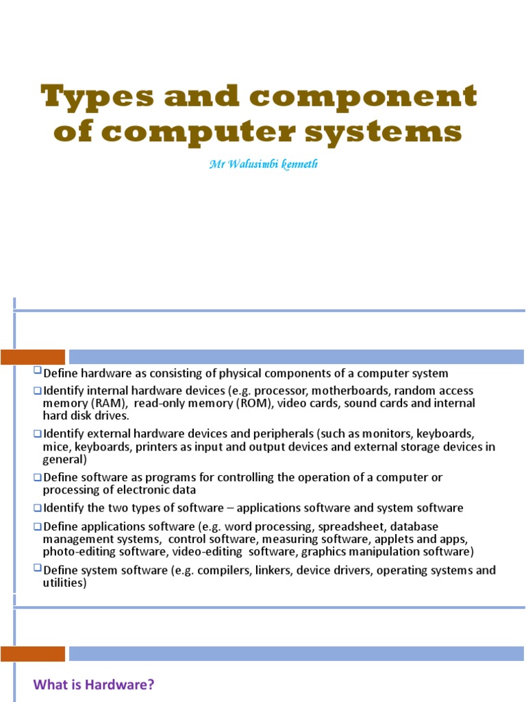 Types and Componets of A Computer System | PDF | Graphical User ...