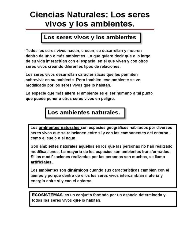 Unidad 3 - Los Seres Vivos y Los Ambientes | PDF | Pescado | Agua