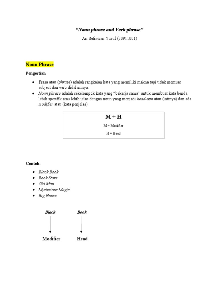 Noun and Verb Phrases Explained | PDF | Verb | Noun