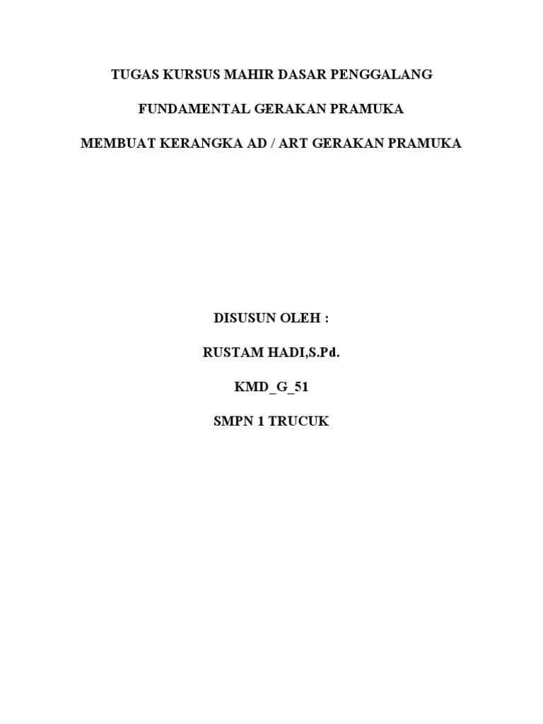 Tugas Kursus Mahir Dasar Penggalang Ad Art | PDF