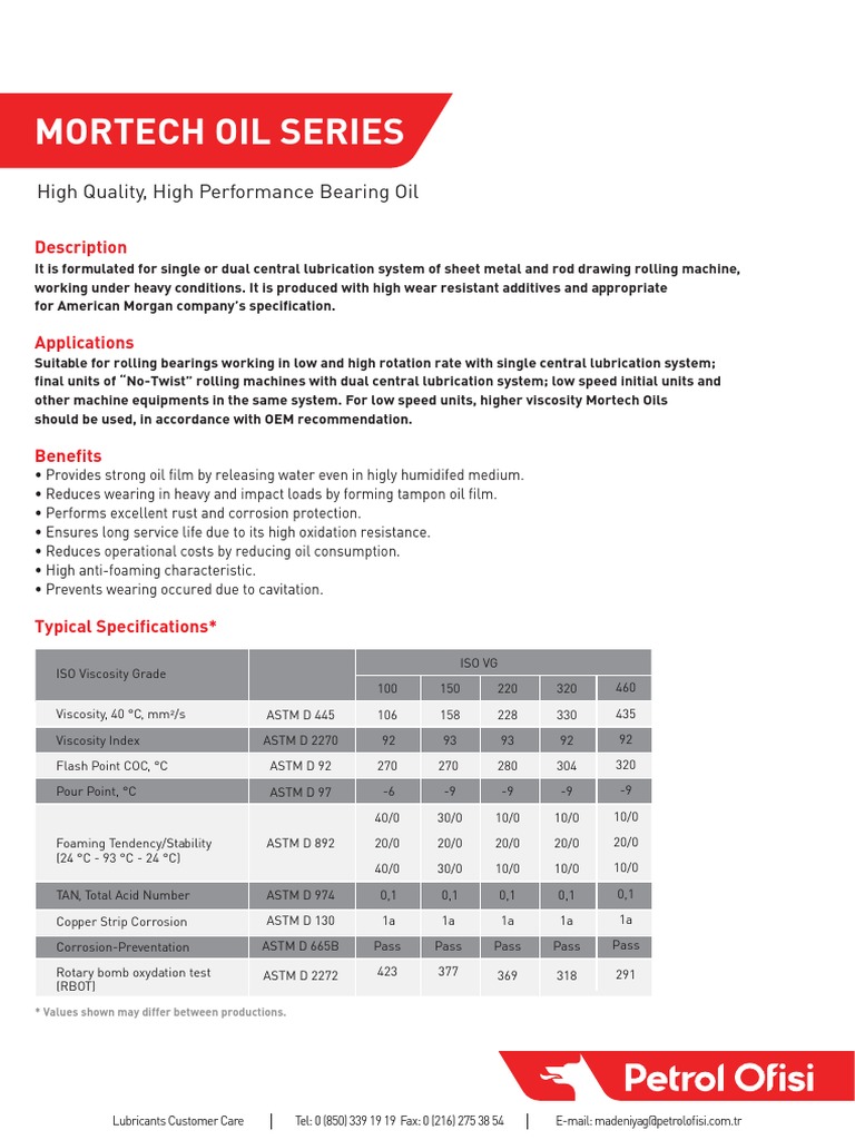 Mortech Oil Series: High Quality, High Performance Bearing Oil | PDF | Lubricant | Corrosion