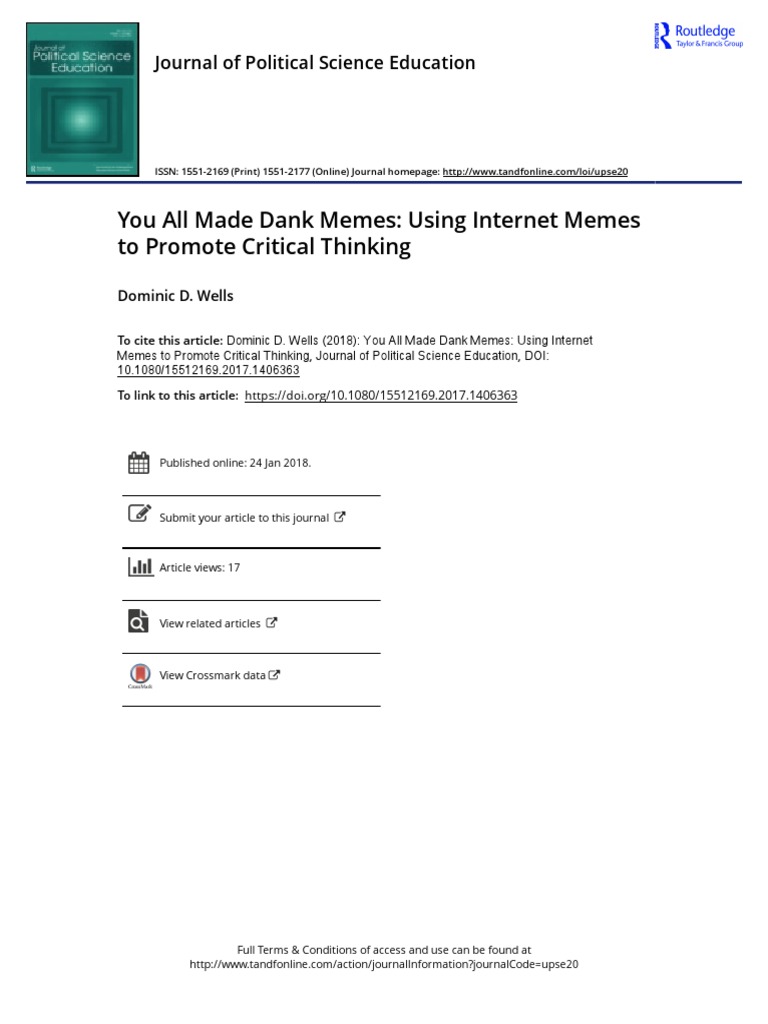 You All Made Dank Memes - Using Internet Memes - To Promote Critical ...