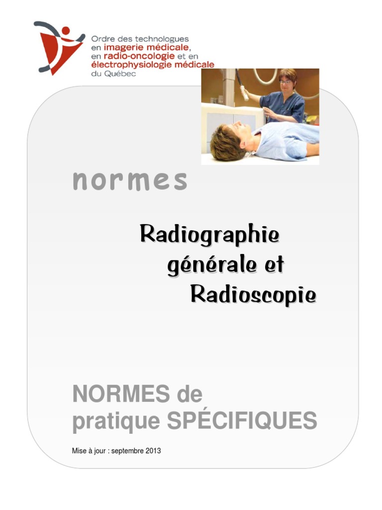 Normes de Pratique en Radiodiagnostic | PDF | Radiographie ...