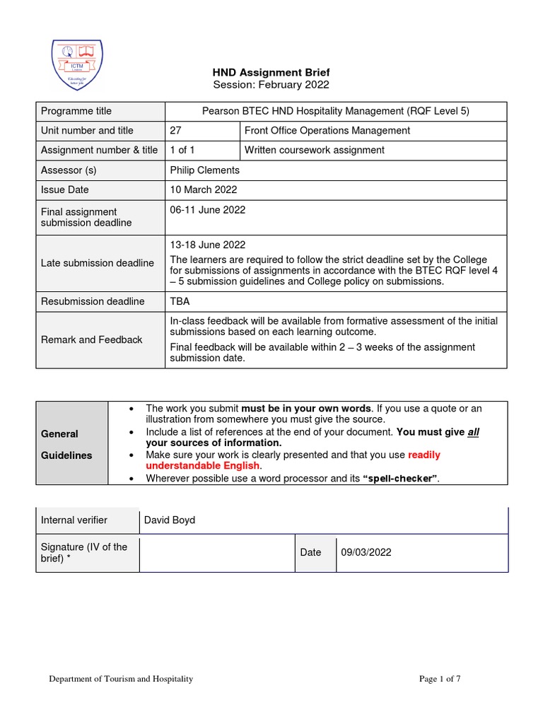 Session: February 2022: HND Assignment Brief | PDF | Plagiarism