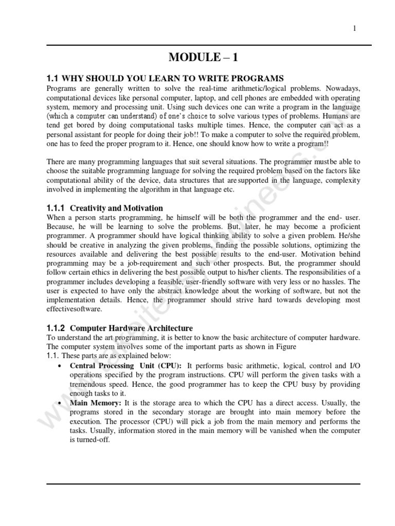 Module1 18cs752 Notes Pdf Computer Data Storage Boolean Data Type 4848