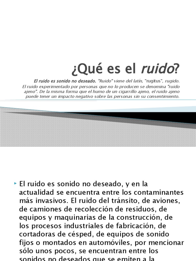 Qué es el ruido | PDF