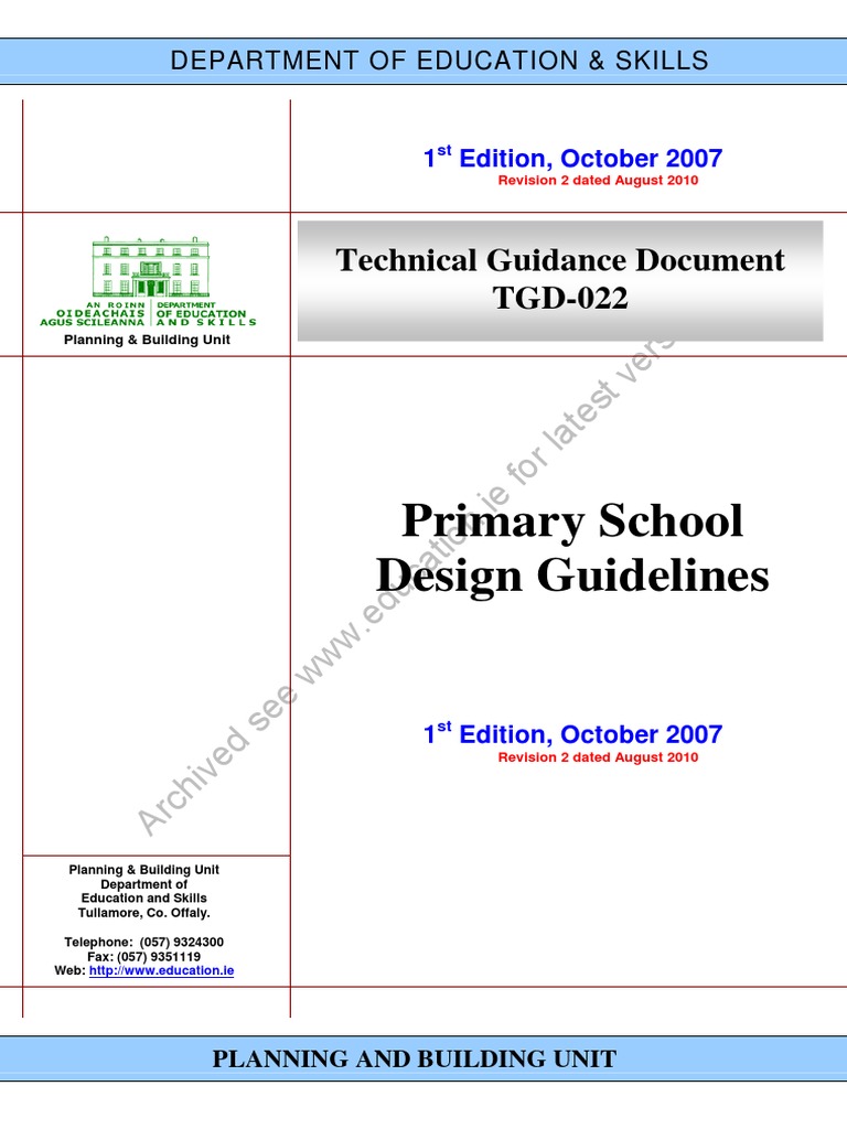 Primary School Design Guidelines: Technical Guidance Document TGD-022 ...