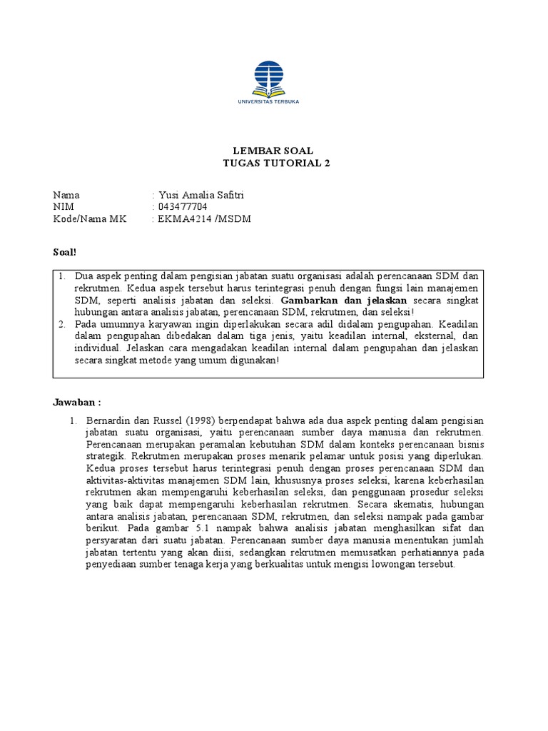 Tugas 2 Manajemen SDM | PDF