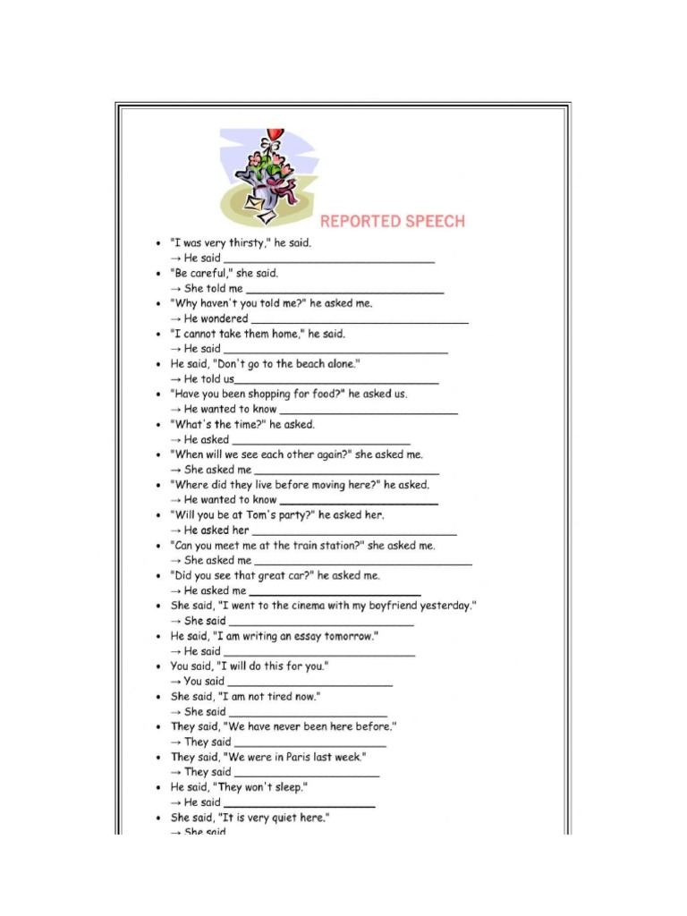 Reported Speech 3 | PDF