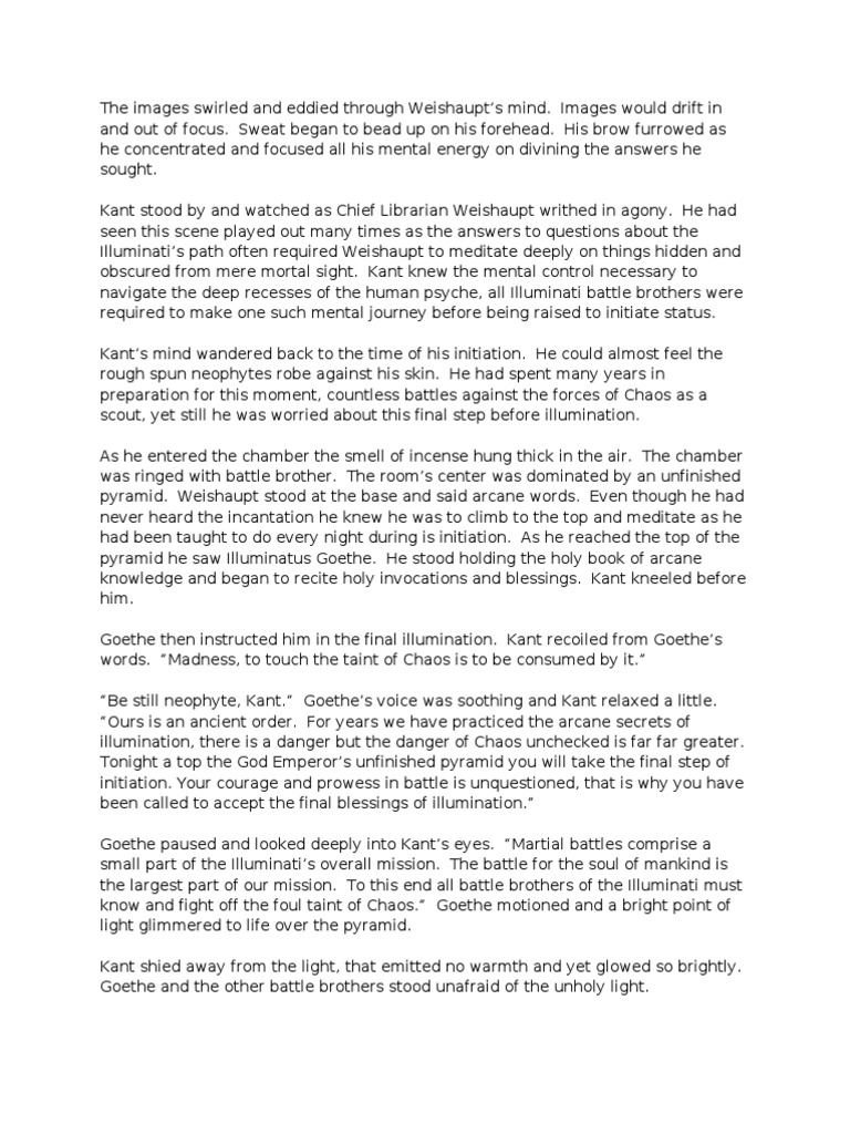 Initiation Short Story | PDF | Illuminati | Immanuel Kant