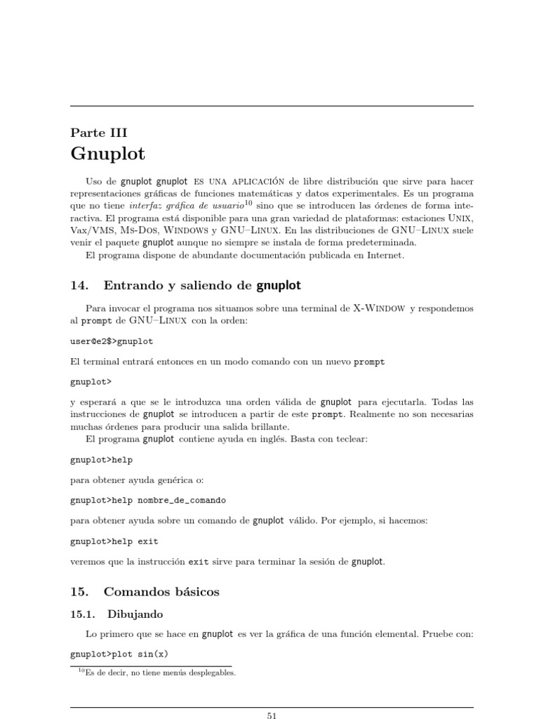 Gnu Plot Pdf Te X Interfaz De Línea De Comando