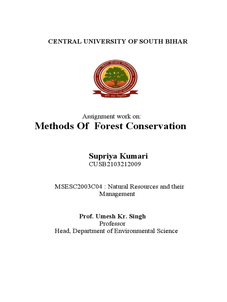 Term Paper (Forest Conservation) | PDF | Conservation Biology | Forests