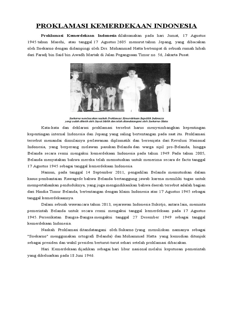 Proklamasi Kemerdekaan Indonesia | PDF