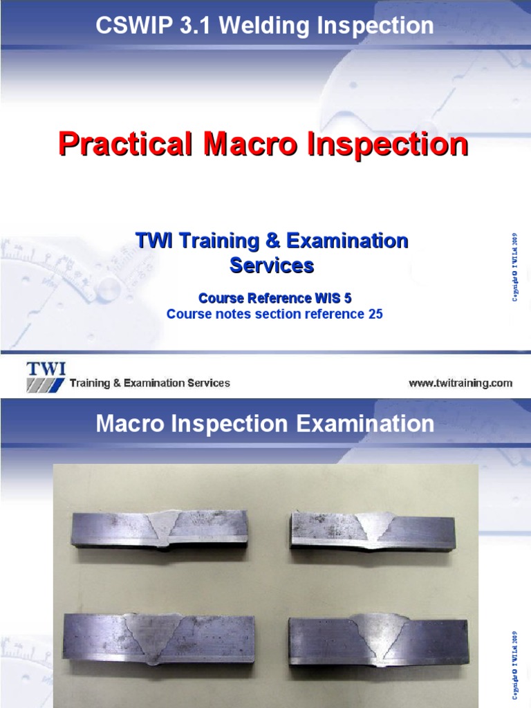 Practical Macro Inspection | Download Free PDF | Construction | Welding