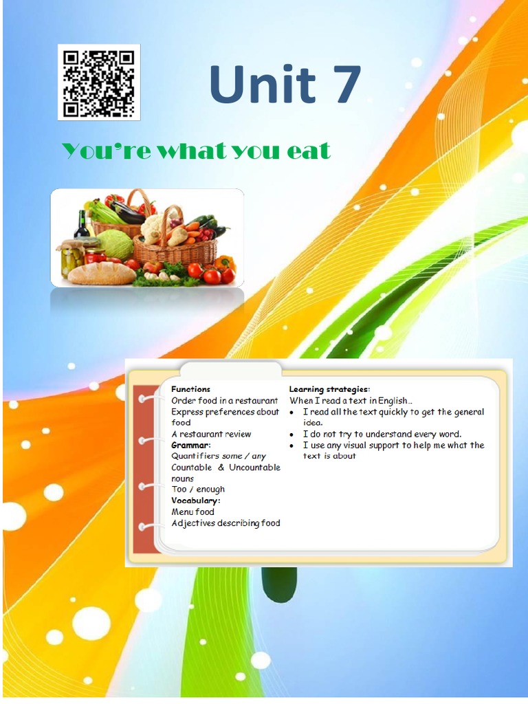 Unit 7 You Are What You Eat | PDF | Lunch | Foods