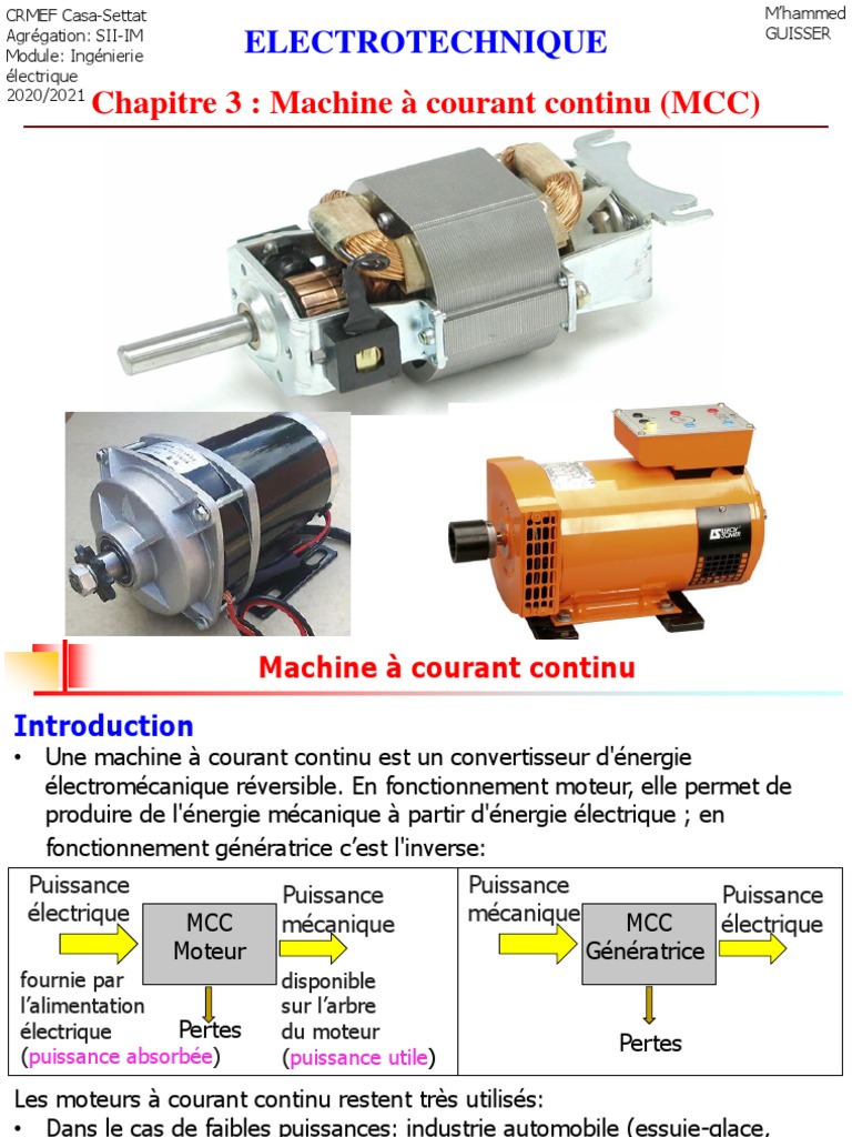 Chapitre 3 Machine A Courant Continu | PDF | Générateur électrique ...