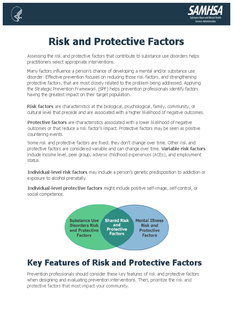 Key Features of Risk and Protective Factors | PDF | Mental Disorder | Risk
