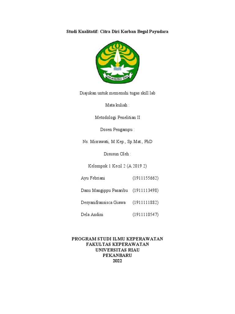 Proposal Metlit Kelompok 1.2 | PDF | Ilmu Sosial | Pengembangan Diri