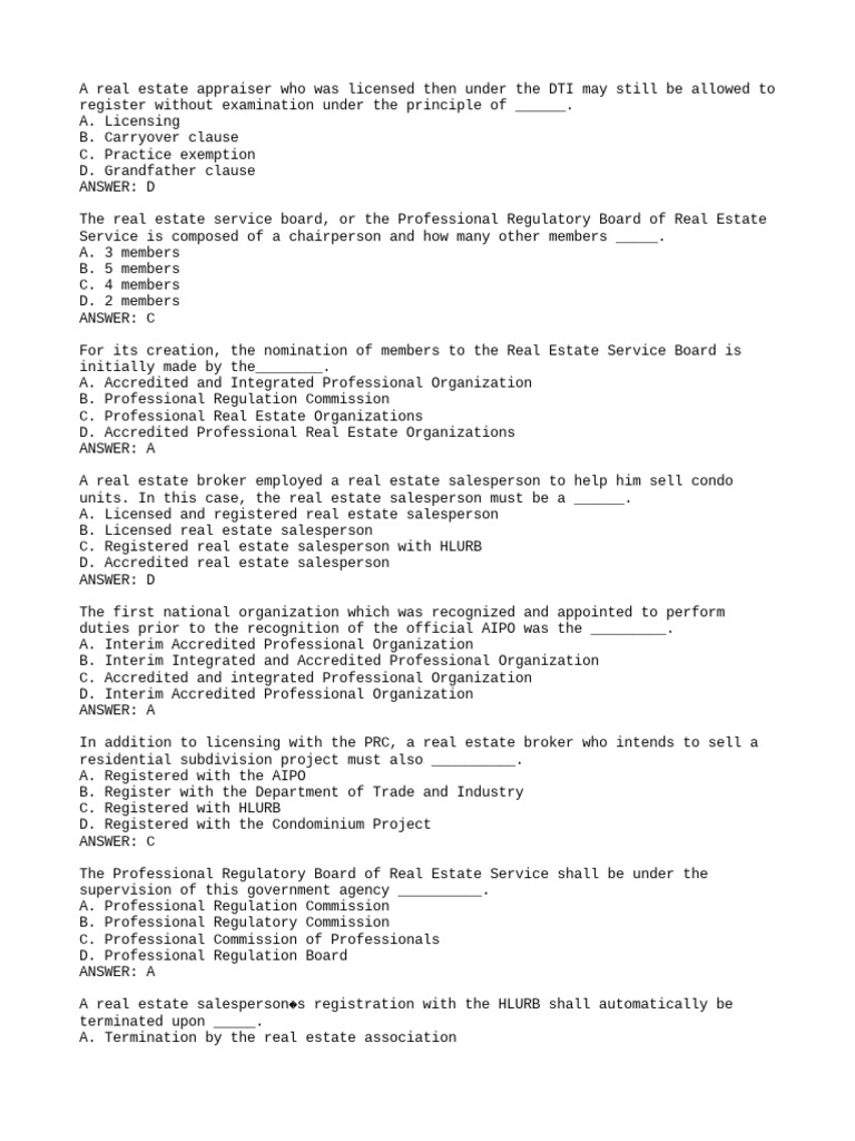Prelim | PDF | Real Estate Appraisal | Licensure