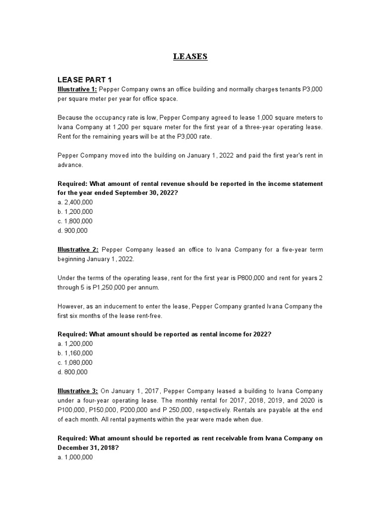 Leases | PDF | Lease | Present Value
