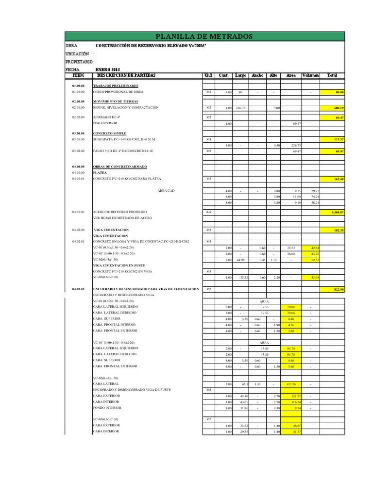 Reservorio Elevado | PDF | Ingeniería | Arquitectura