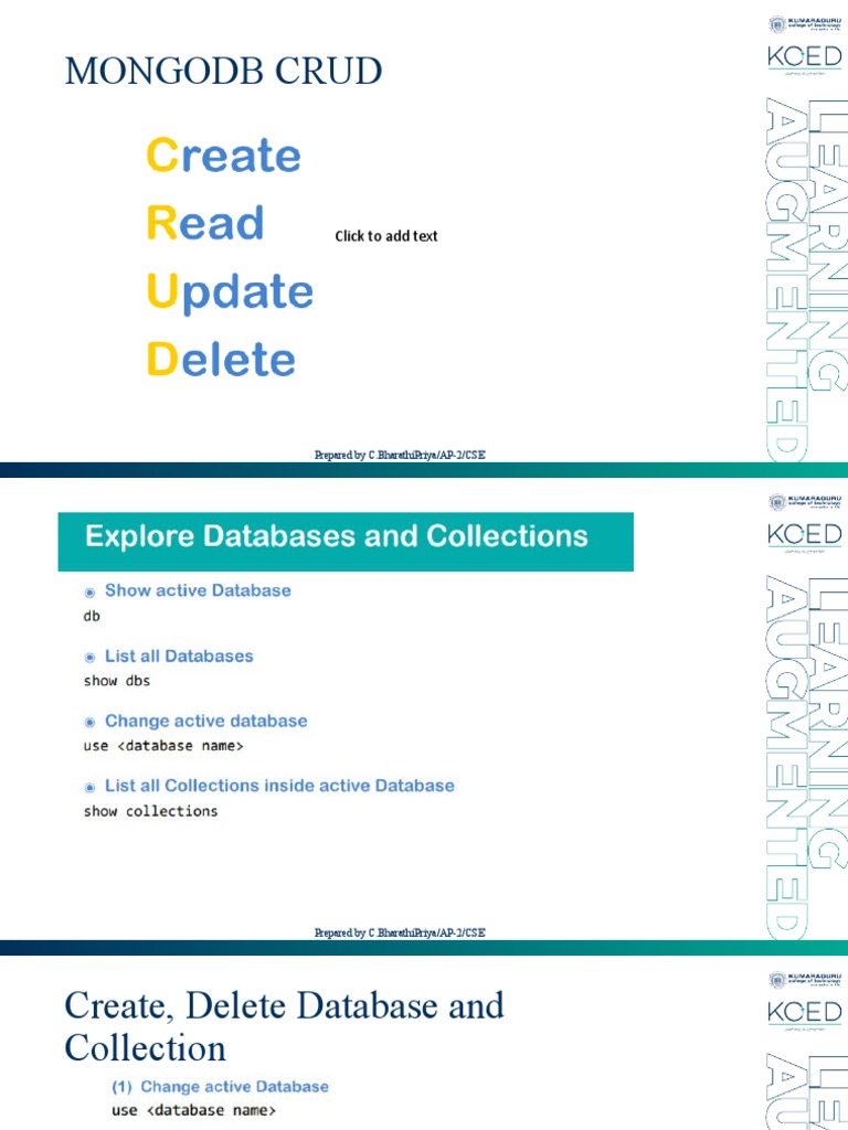 Crud Operations in Mongodb | PDF | Mongo Db | Information Retrieval Crud Operations in Mongodb | PDF | Mongo Db | Information Retrieval