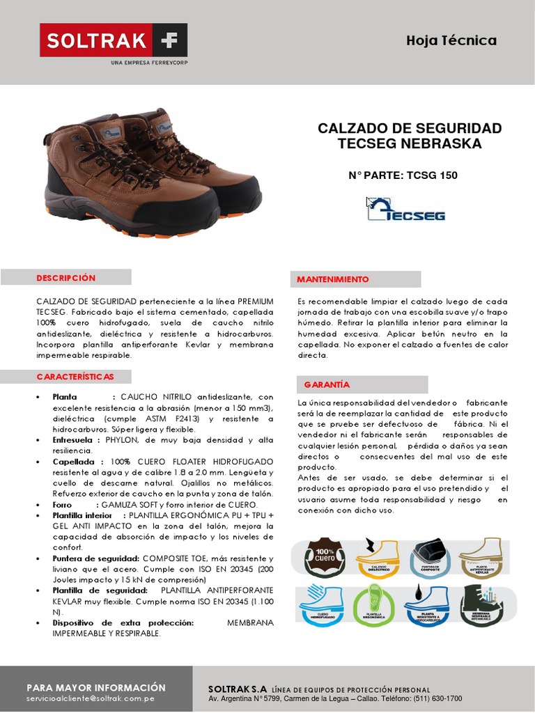 6 Ficha Tecnica Botin de Seguridad NEBRASKA | PDF | Calzado
