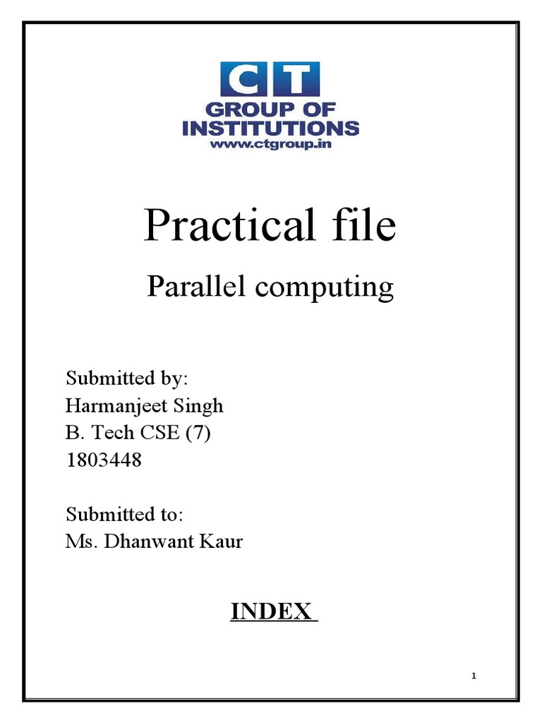 Practical File: Parallel Computing | PDF | Parallel Computing | Message Passing Interface