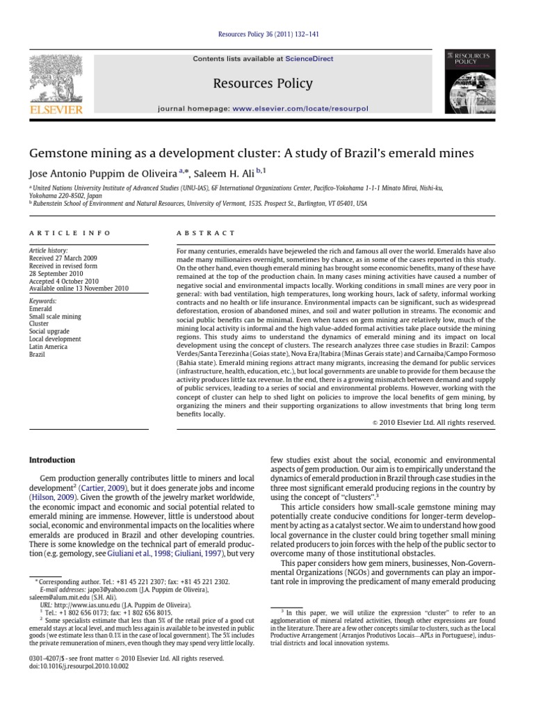 Gemstone Mining As A Development Cluster | PDF | Mining | Gemstone