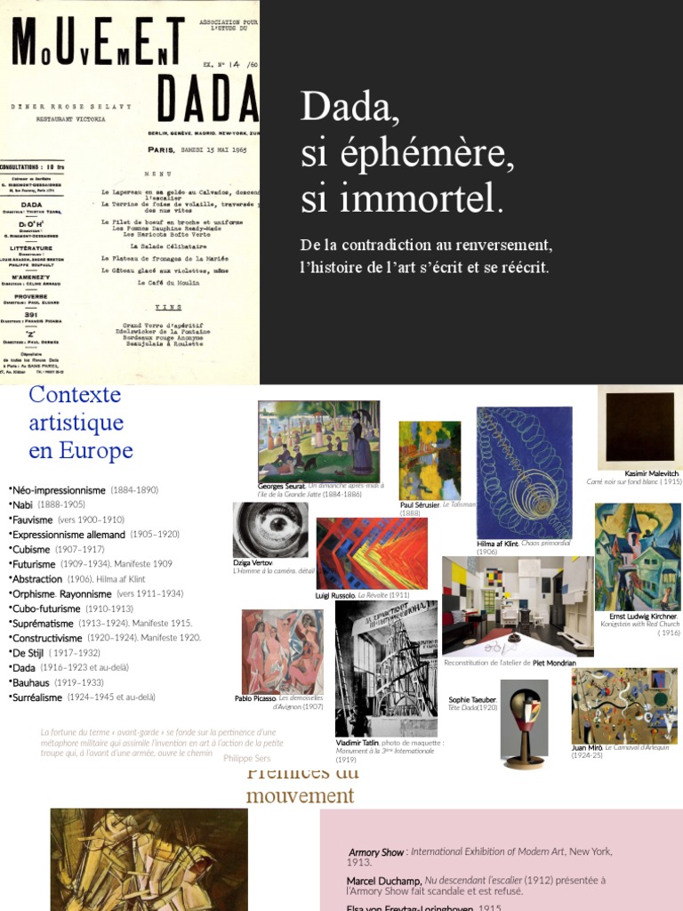 Dada éphémère Immortel Pdf Théorie Esthétique Mouvements De L Art