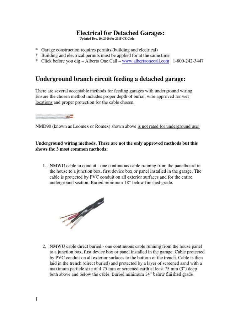 Electrical For Detached Garages | PDF | Electrical Wiring | Ac Power ...