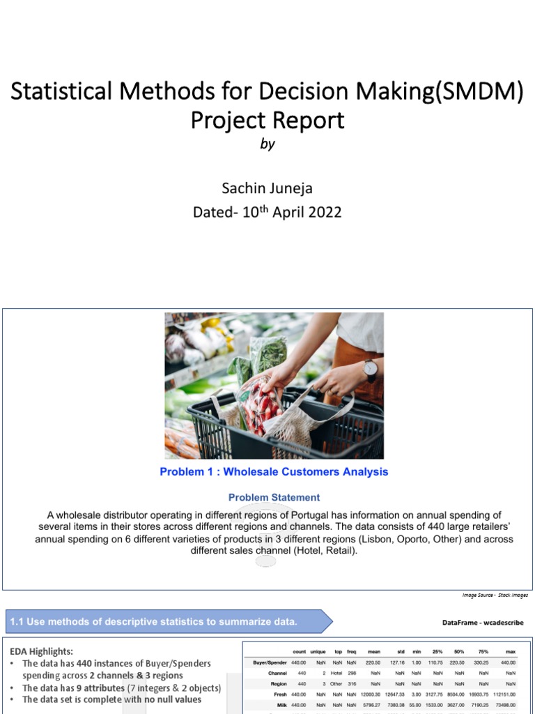 Statistical Methods For Decision Making (SMDM) Project Report | PDF | P ...