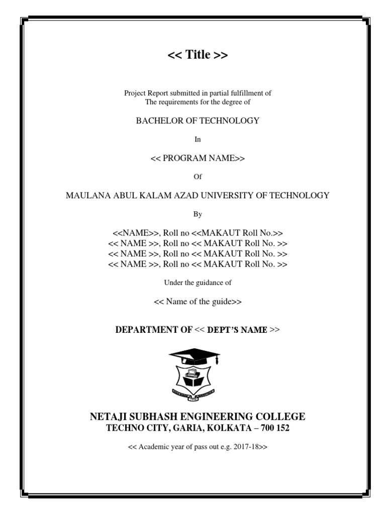 B.Tech Project Report Format | PDF | Academic Degree | Computing