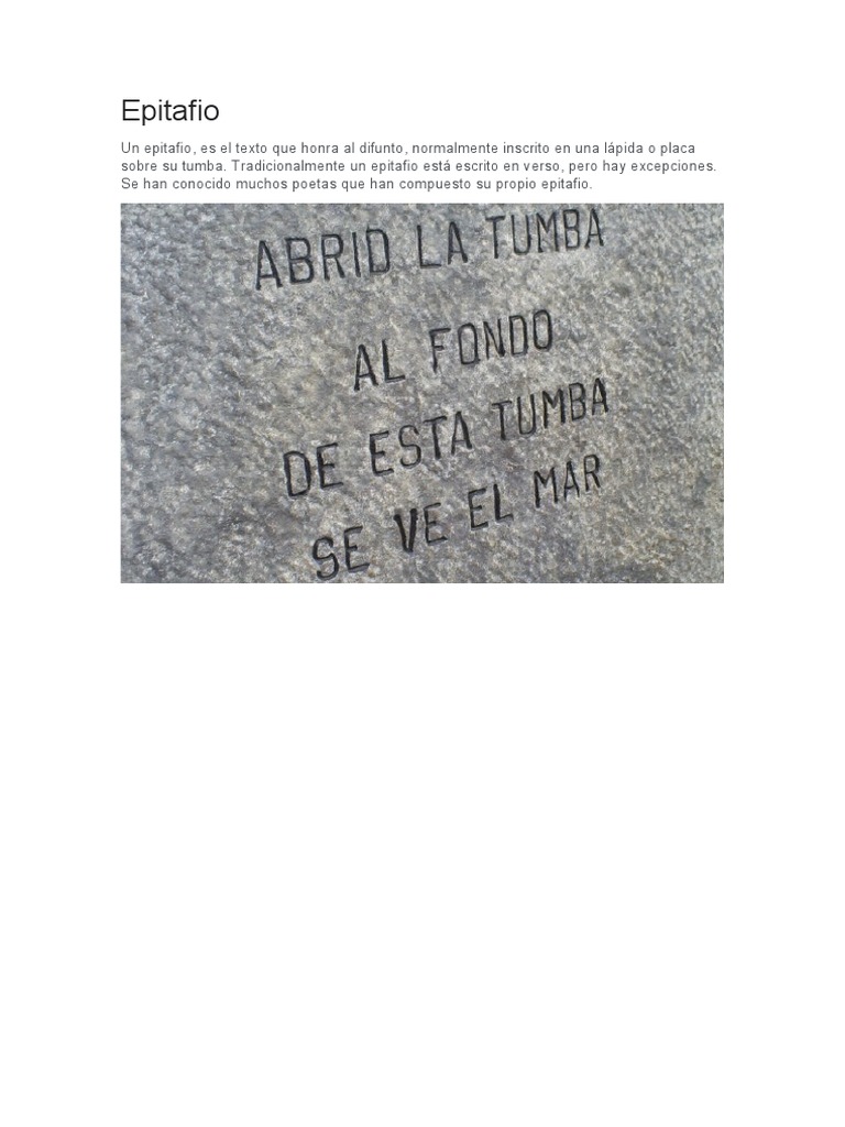Epitafio | PDF