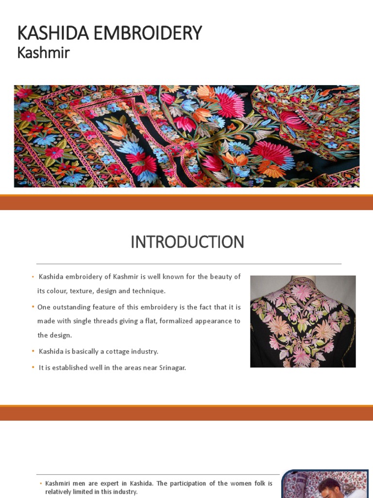 Kashida Embroidery: Kashmir | PDF | Embroidery | Yarn
