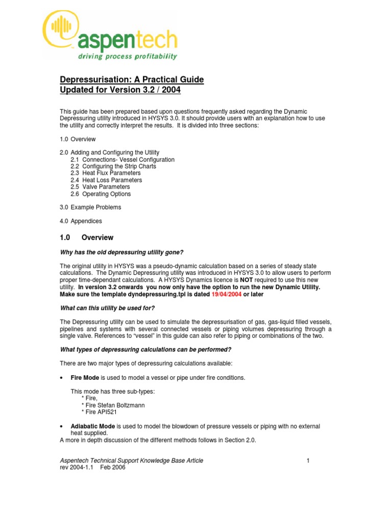 Depressurisation - A Practical Guide | PDF | Heat | Heat Transfer
