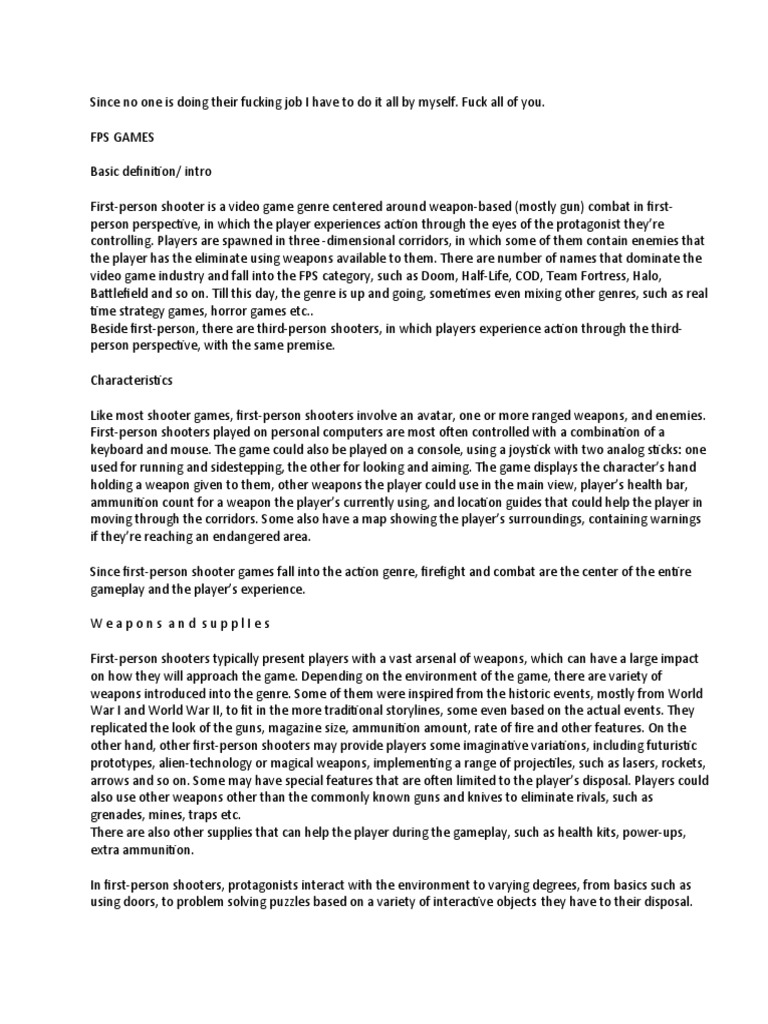 Fps Games Pdf Video Games Gaming