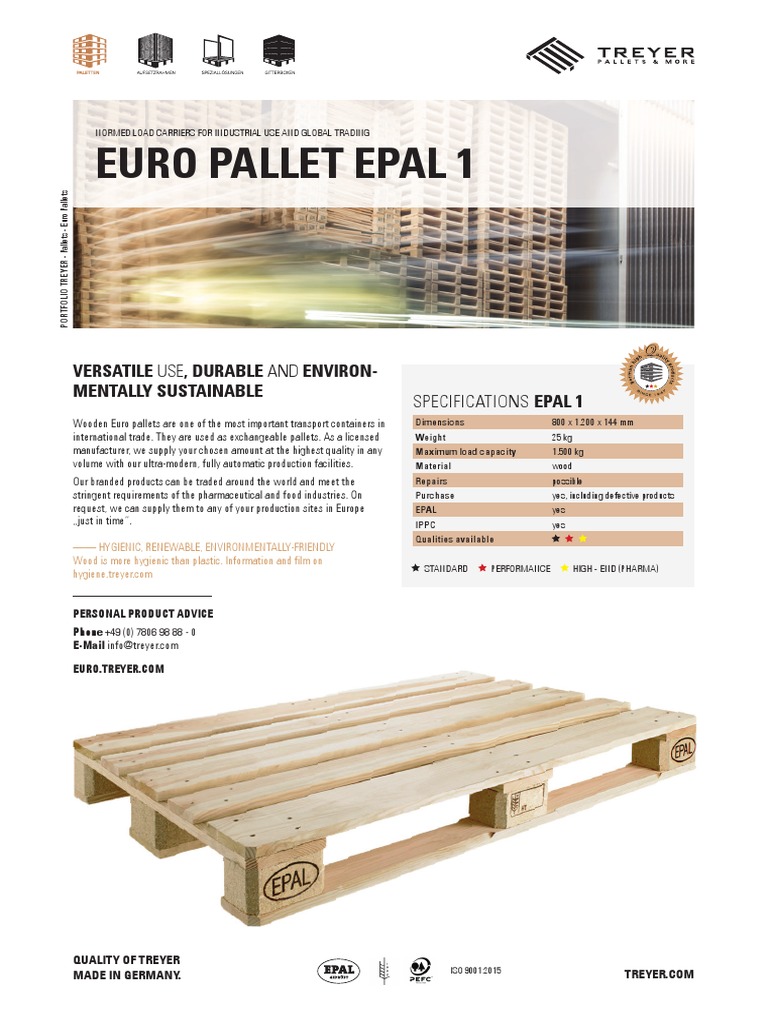 Euro Pallet Epal 1: Versatile Use, Durable and Environ-Mentally ...