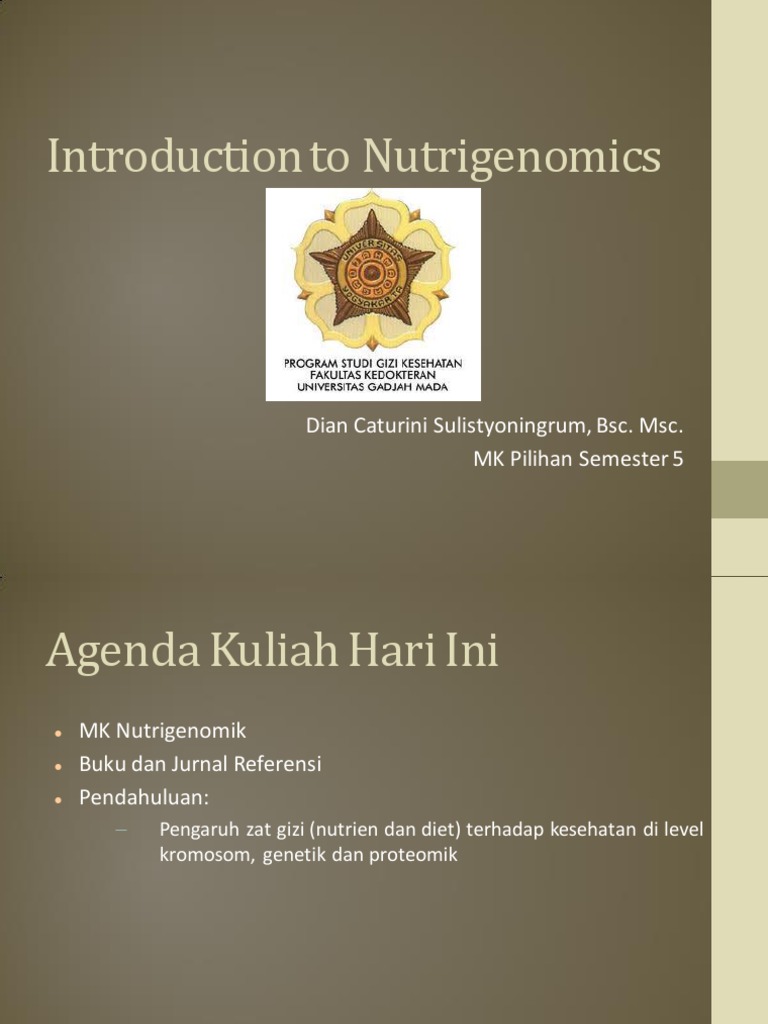 Nutrigenomik untuk Mahasiswa | PDF