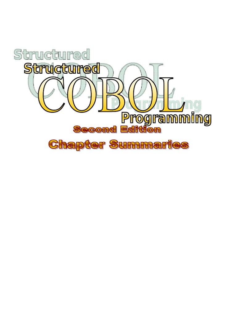 COBOL Chapter Summaries | PDF | Database Index | Subroutine